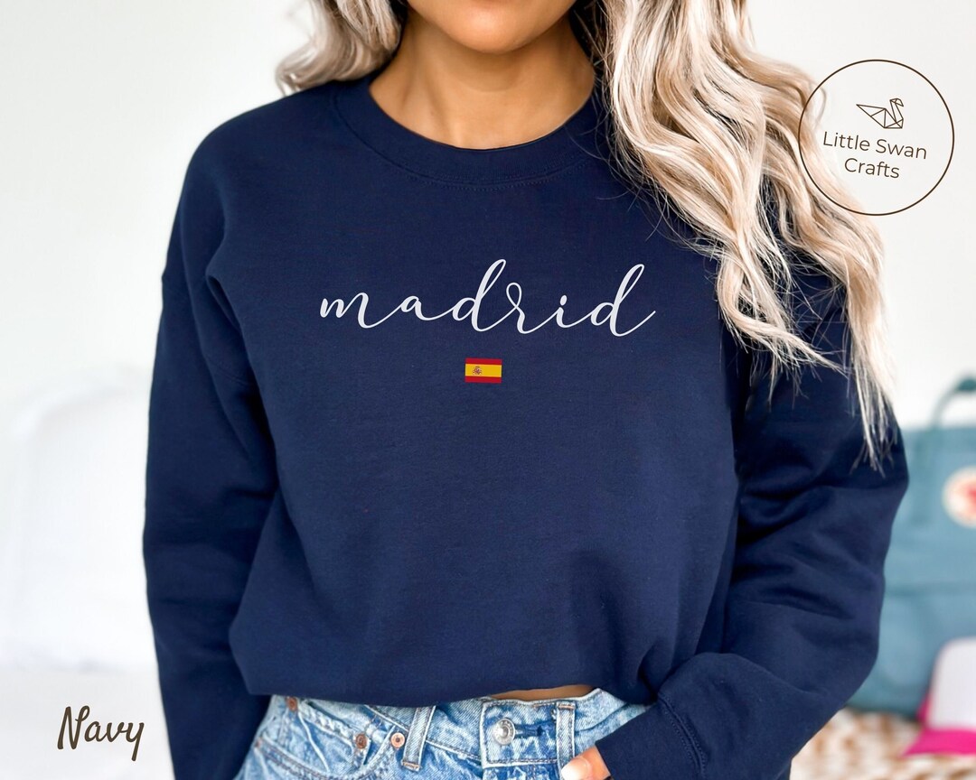 Madrid Sweatshirt, Spain Pullover, Spanish Flag Crewneck, Unisex - Etsy