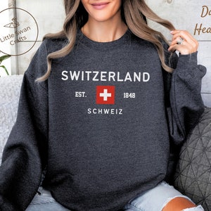 Switzerland Sweatshirt, Swiss Flag Crewneck Pullover, Unisex - Etsy