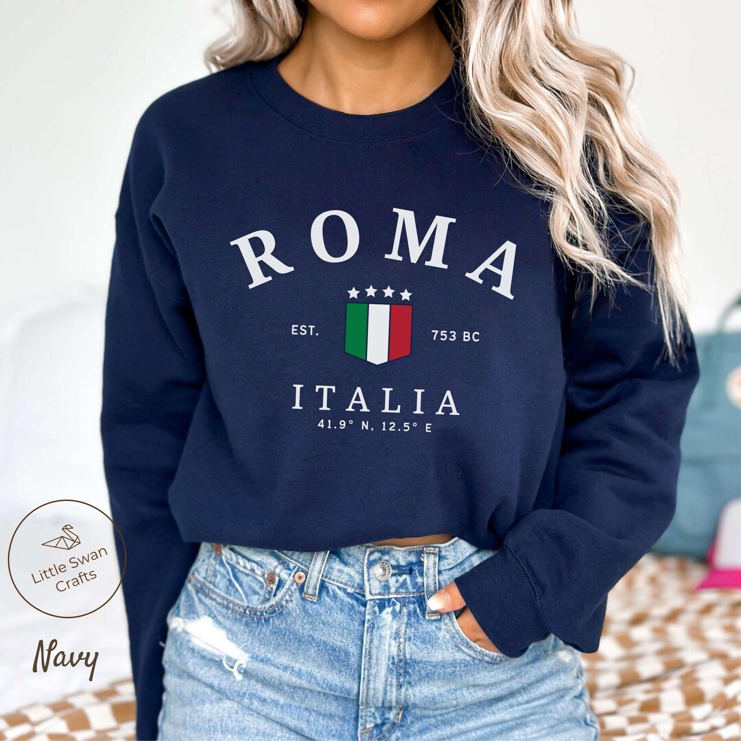 Rome Italy Sweatshirt, Italian Flag Roma Crewneck Pullover, Unisex - Etsy