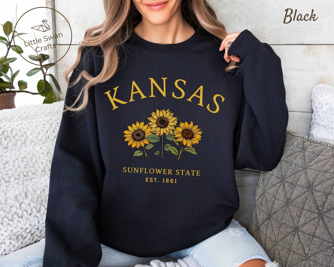 Kansas Sweatshirt, Sunflower State Crewneck Pullover, Unisex - Etsy