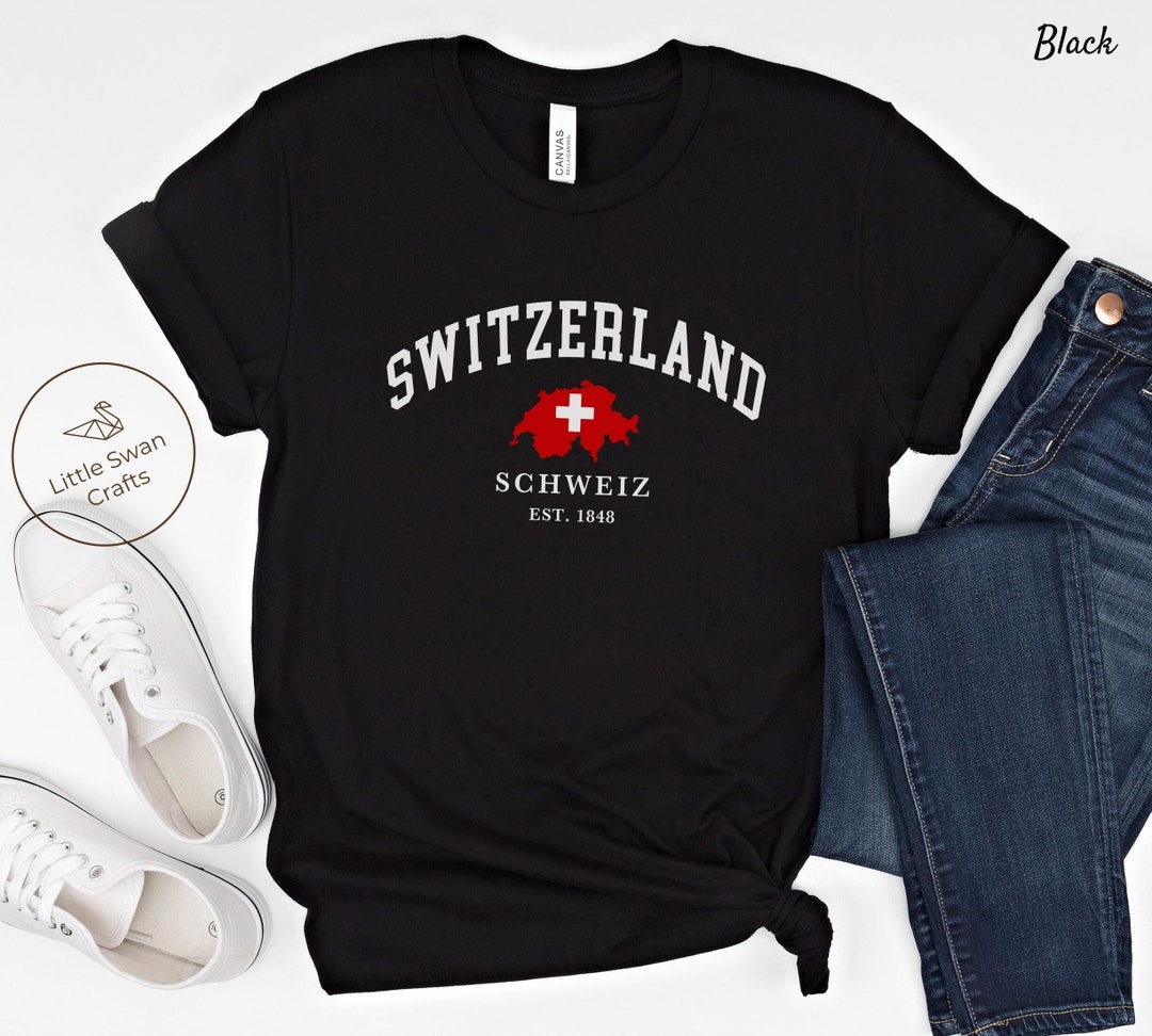 Switzerland Shirt, Swiss Flag Map T-shirt, Unisex - Etsy