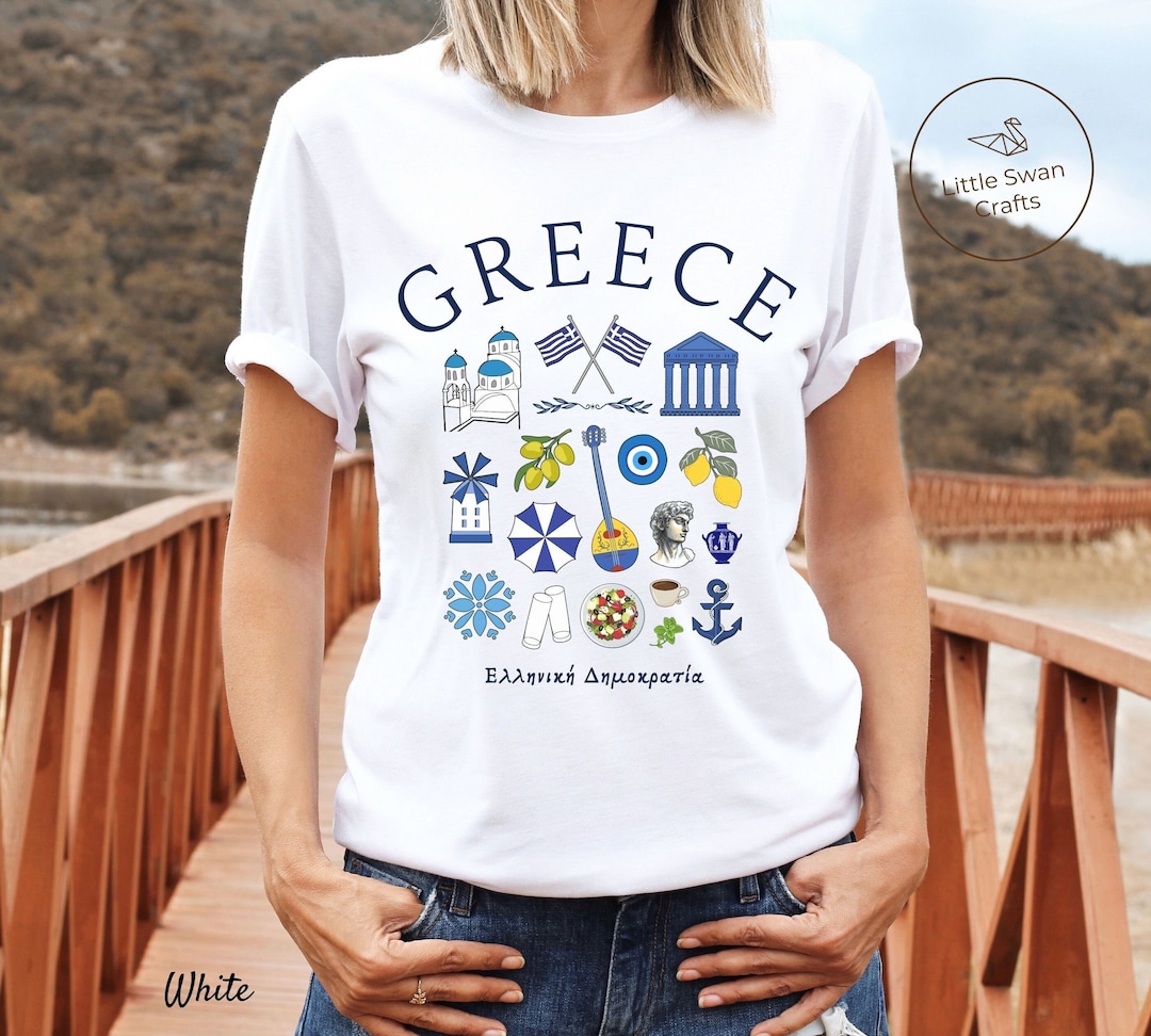Greece Shirt, Greek Landmarks T-shirt, Unisex - Etsy