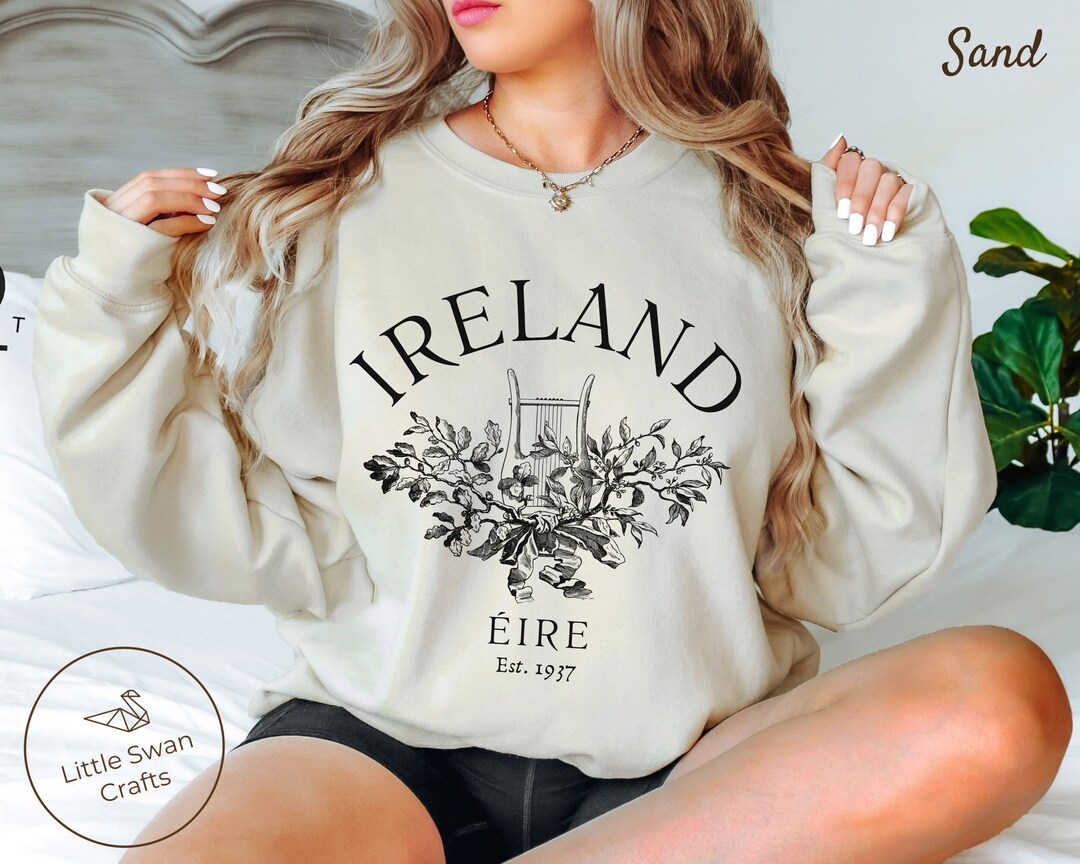 Ireland Sweatshirt, Irish Harp Crewneck Pullover, Unisex - Etsy