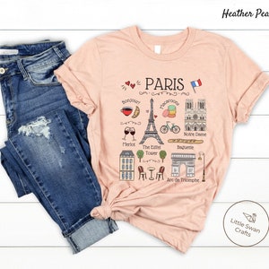 Paris Shirt, Eiffel Tower French Landmarks T-shirt, Unisex - Etsy