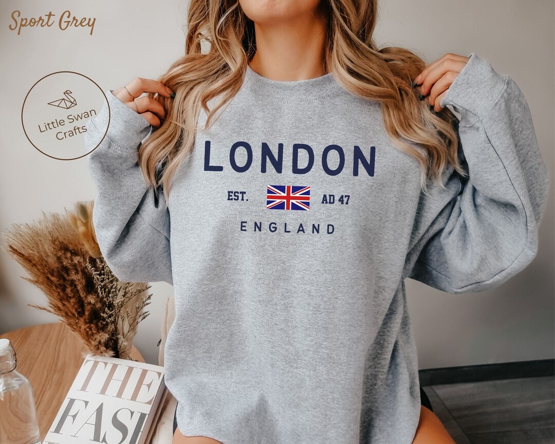 London Sweatshirt, England UK Flag Crewneck Pullover, Unisex - Etsy