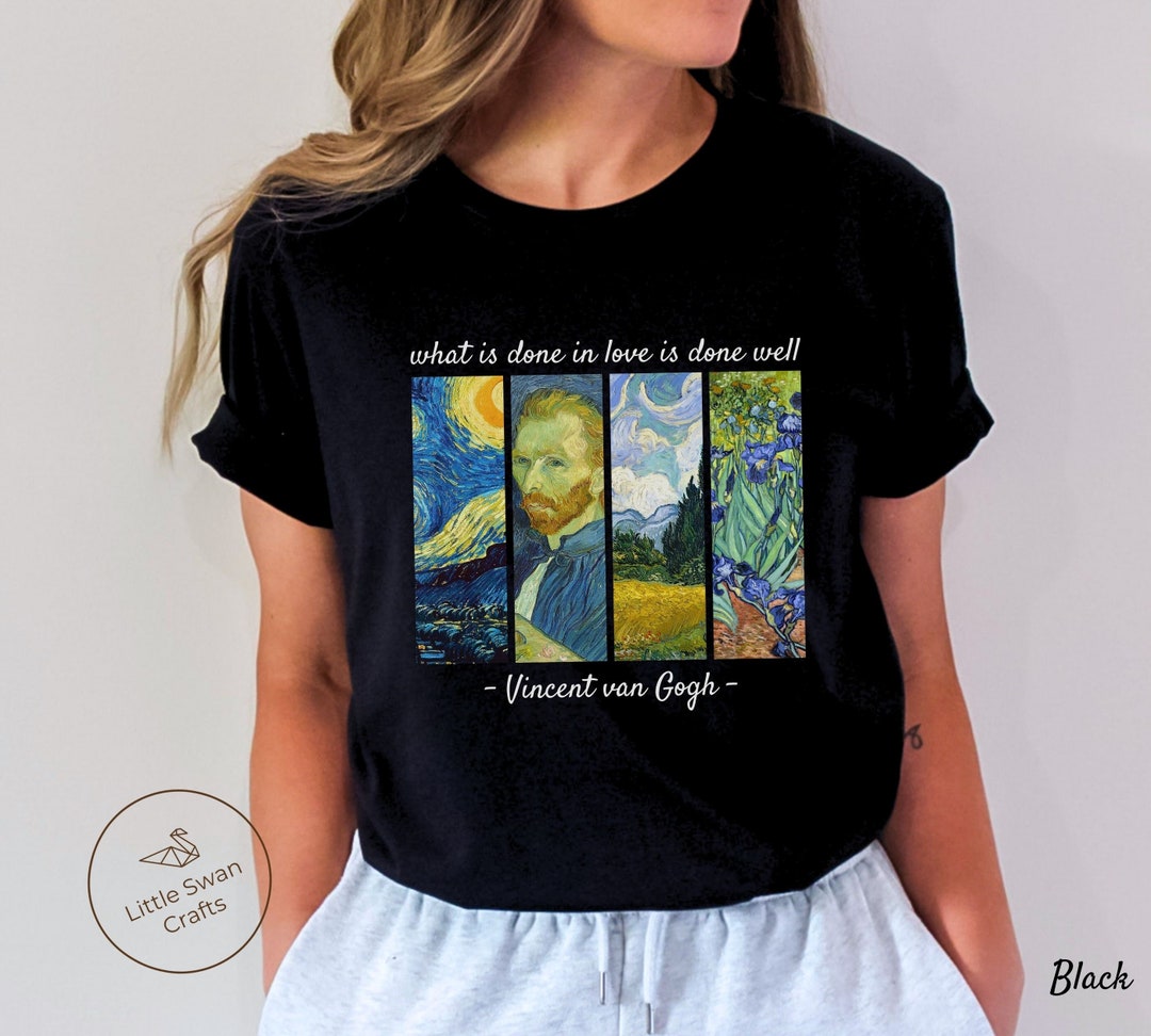 Van Gogh Shirt, Starry Night, Irises, Self Portrait, Wheat Field ...