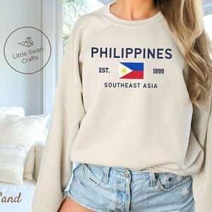 Philippines Sweatshirt, Filipino Flag Crewneck Pullover - Etsy