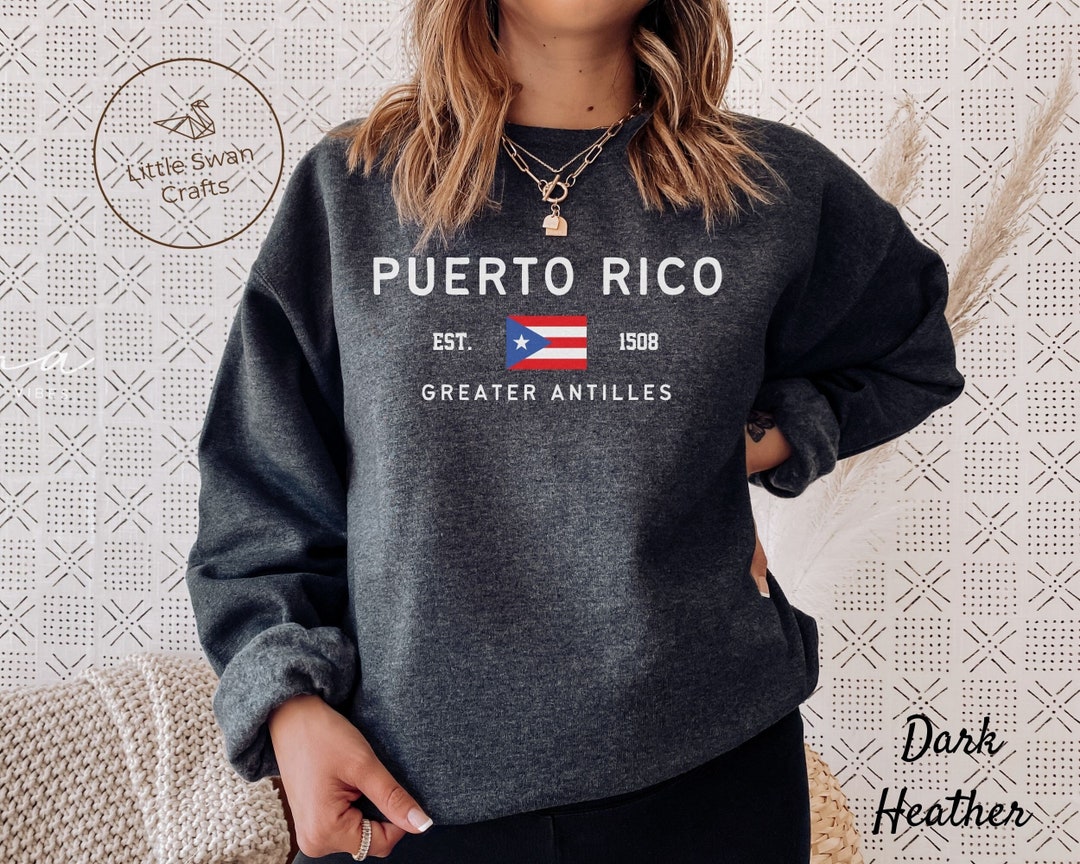 Puerto Rico Sweatshirt, Puerto Rican Flag Crewneck Pullover, Unisex - Etsy