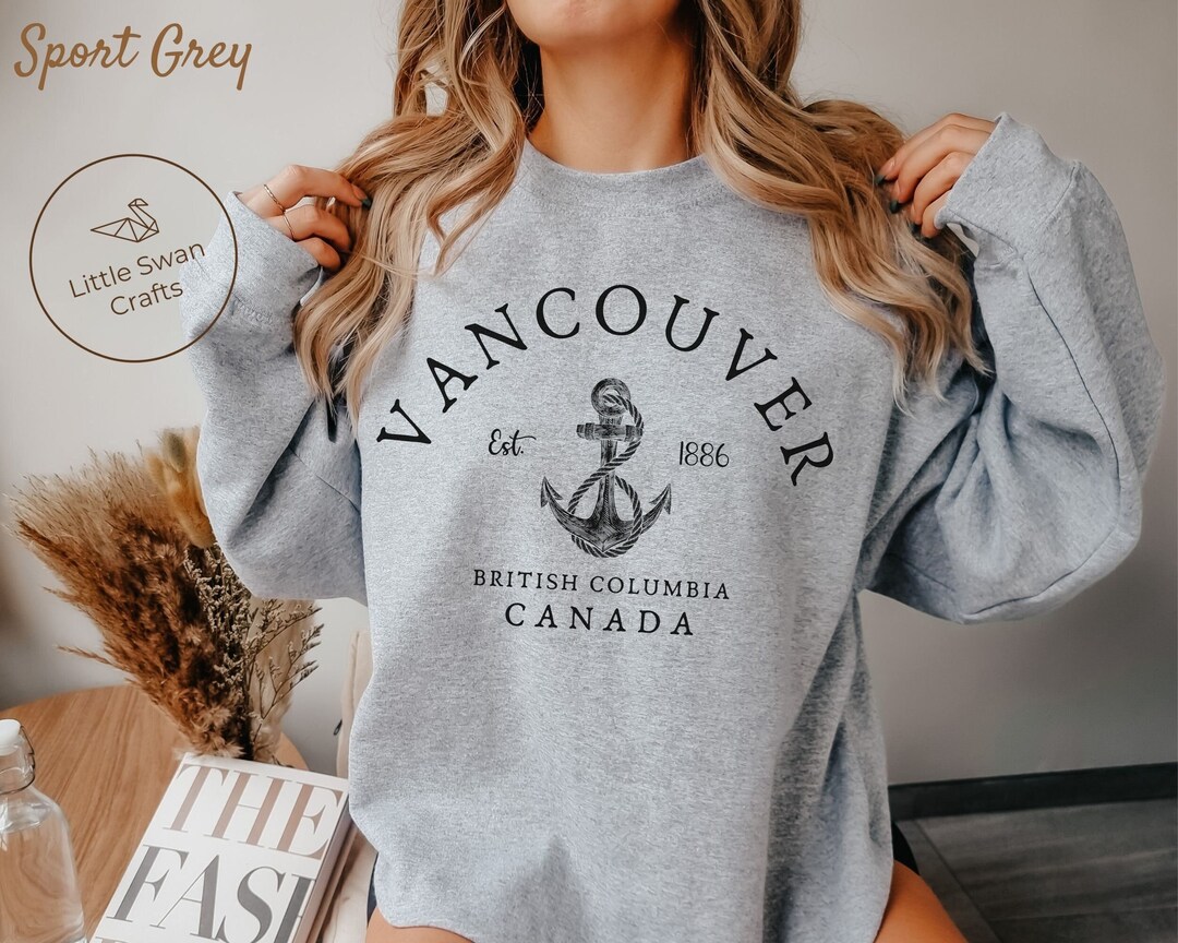 Vancouver Sweatshirt, British Columbia Canada Crewneck Pullover - Etsy
