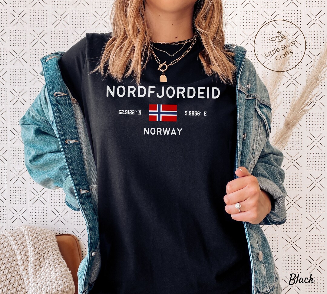 Nordfjordeid Shirt, Norway Fjord Tee, Norwegian Flag T-shirt, Unisex - Etsy