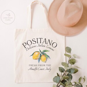 Positano Lemon Tote Bag: Amalfi Coast Cotton Canvas Market Bag - Etsy