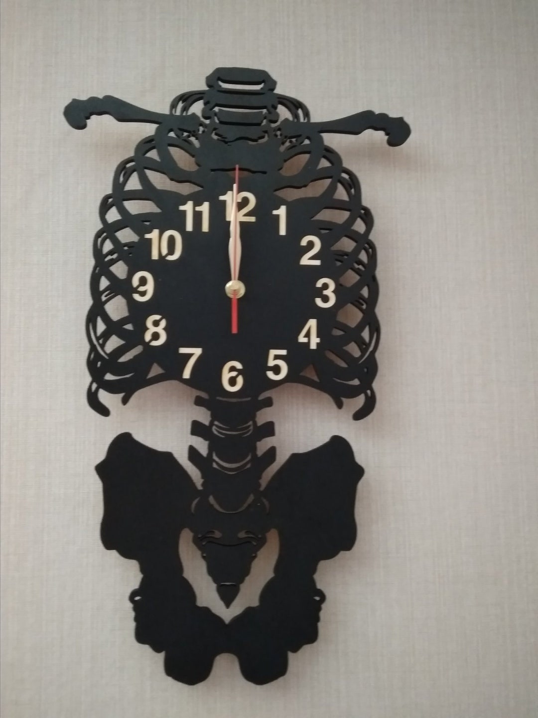 Wall Clock Skeleton, Chiropractor Gift, Doctors Office Room Wall Decor ...