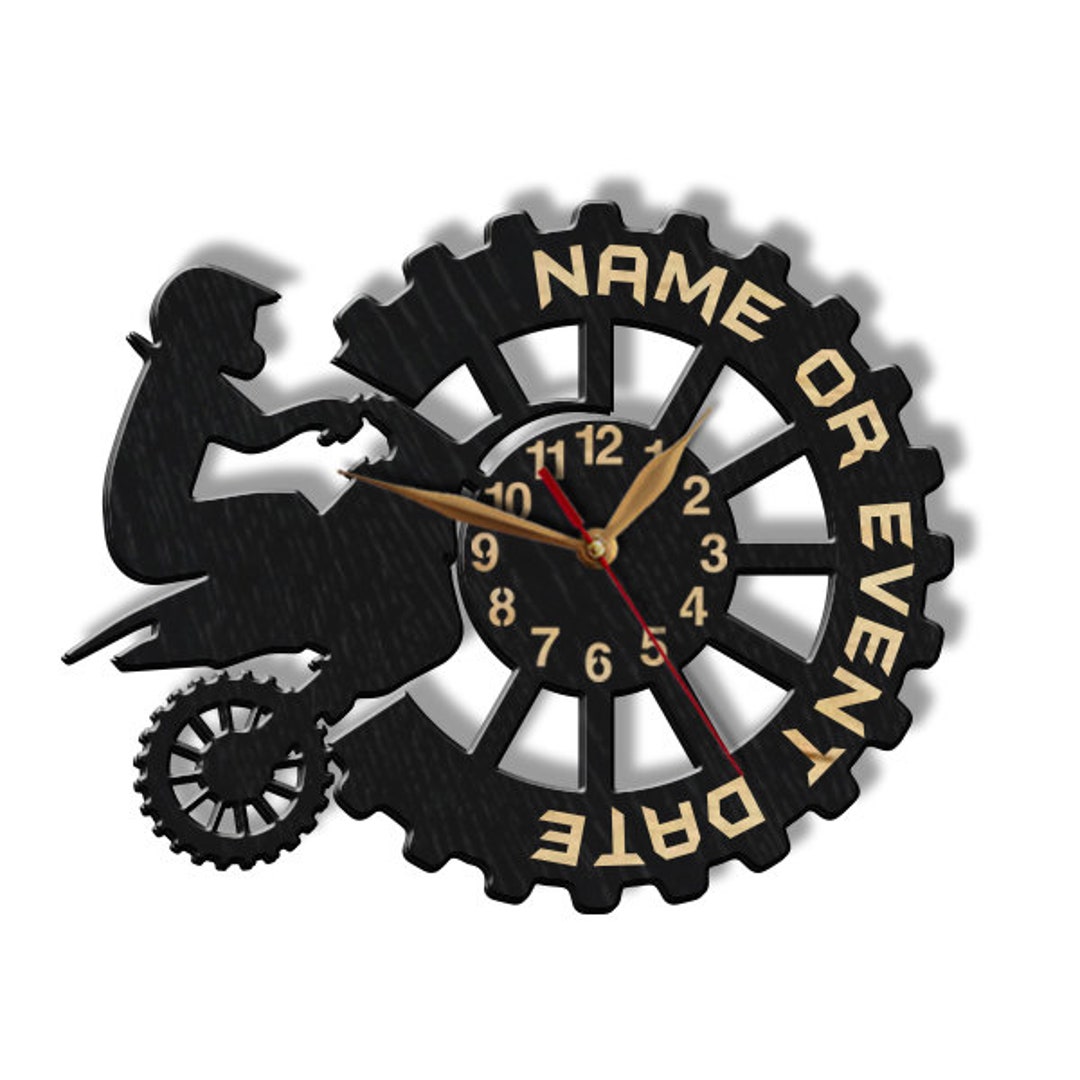 Wall Clock Motocross, Dirt Biker, Motorcycle Racer, Extreme Freestyle ...