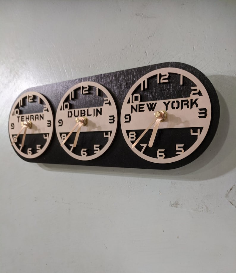 Time Zone Wall Clock, City/state/country Sign, World Clock, Office ...