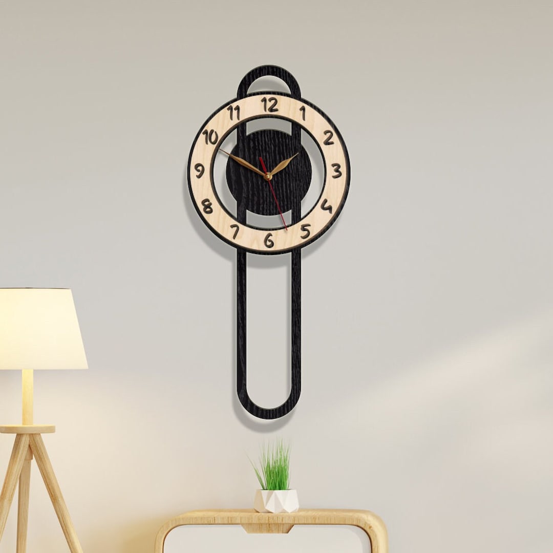 Large Wall Clock Height 14-18-22 Inch, Non-ticking Clock With Numbers ...