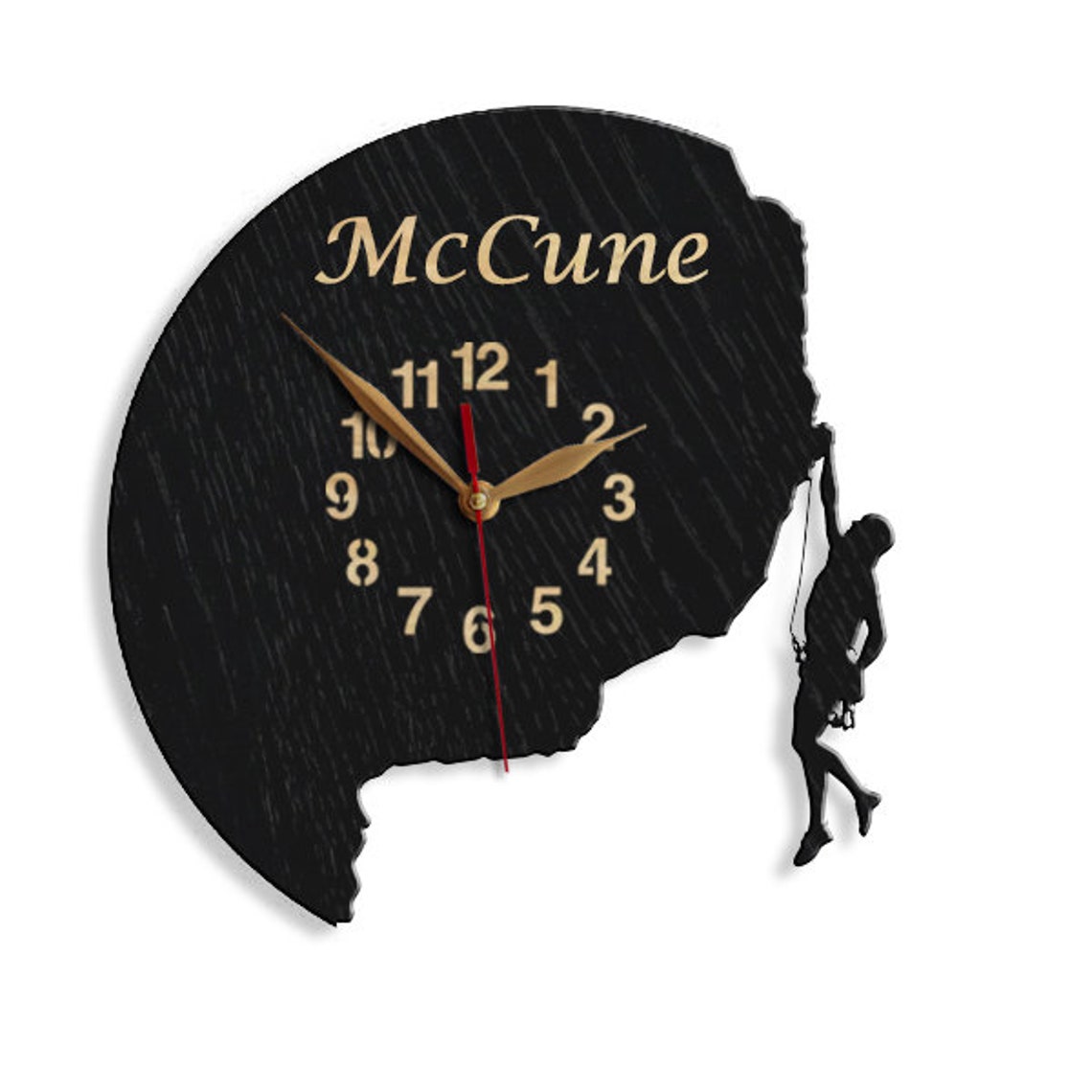 Wall Clock Climber, Rock Climbing Gift GUY or GIRL, Female or Male Art ...