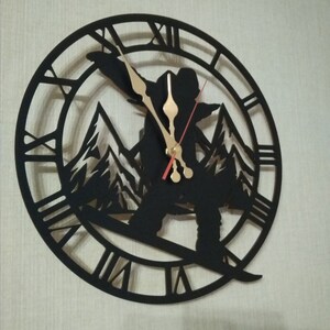 Snowboarding Wood Wall Clock, Gift Snowboarder Winter Sport LARGE 12 ...