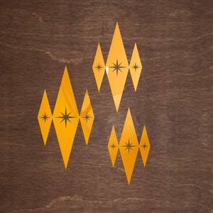 Mid Century Modern Vintage Style Rhomb With Diamond - Etsy