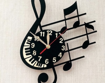 Music Note Wall Clock - Etsy