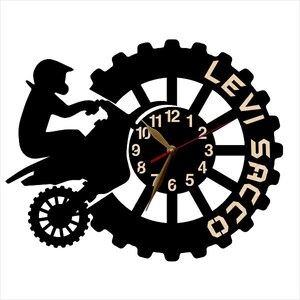Wall Clock Motocross, Dirt Biker, Motorcycle Racer, Extreme Freestyle ...