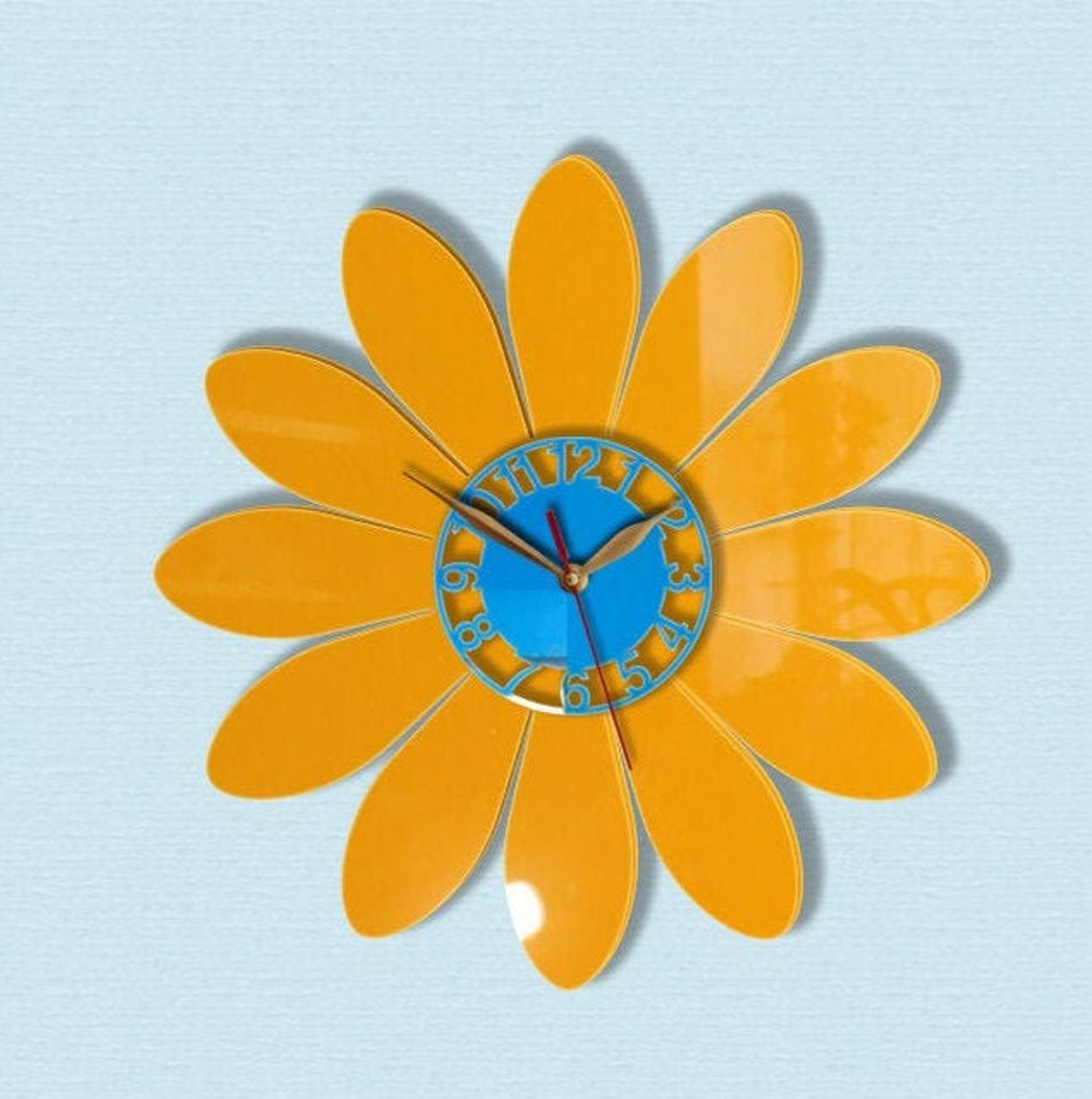 Wall Clock Choose Color Daisy Clock Non-ticking Gerbera - Etsy