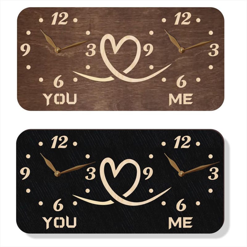 Dual Time Zone Clock - Etsy