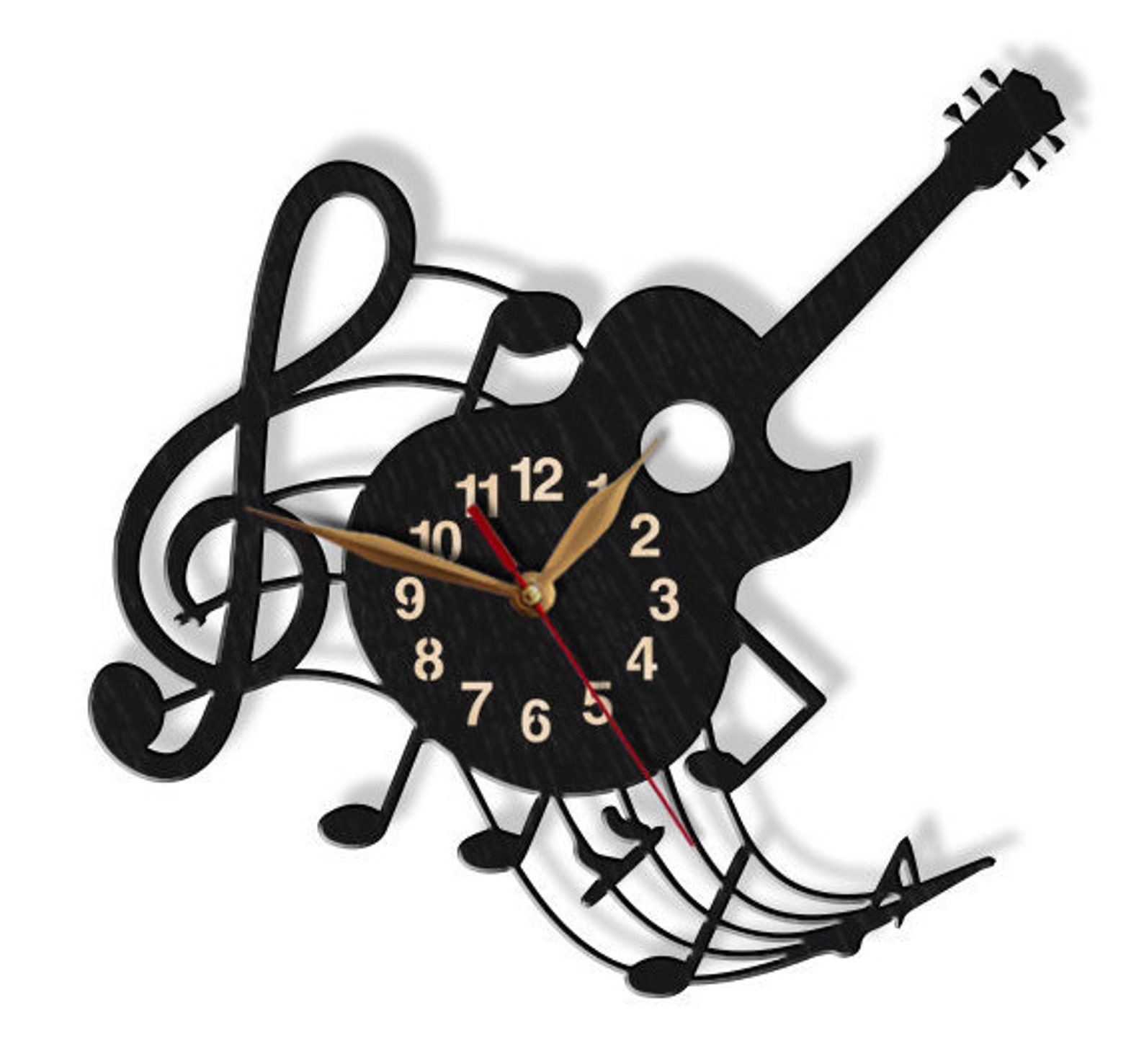 Wall Clock Guitar 18-12 Inch PERSONALIZED, Country Music Lovers LARGE ...