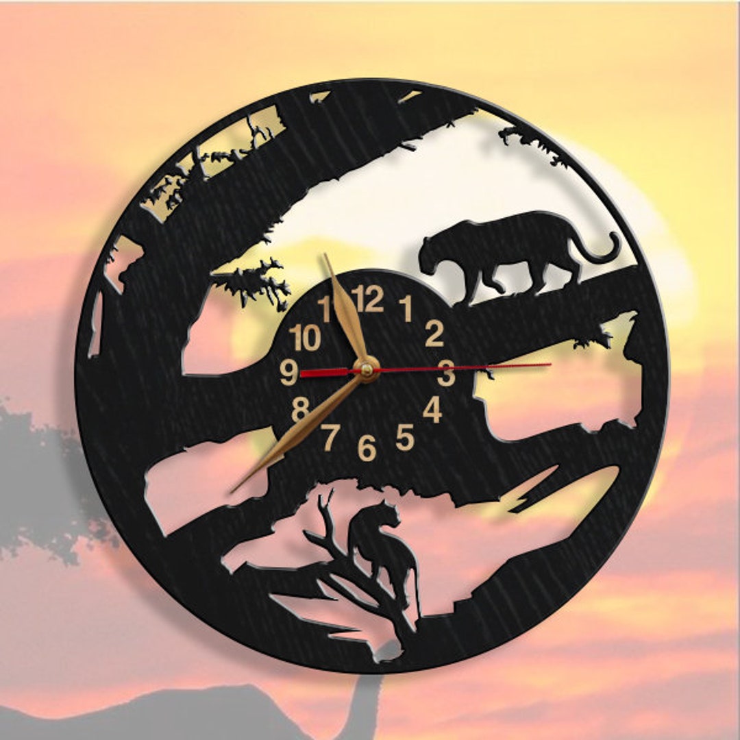 Puma Cat-cougar Leopard Wall Clock 12 or 18 Inch, Wooden Non-ticking ...