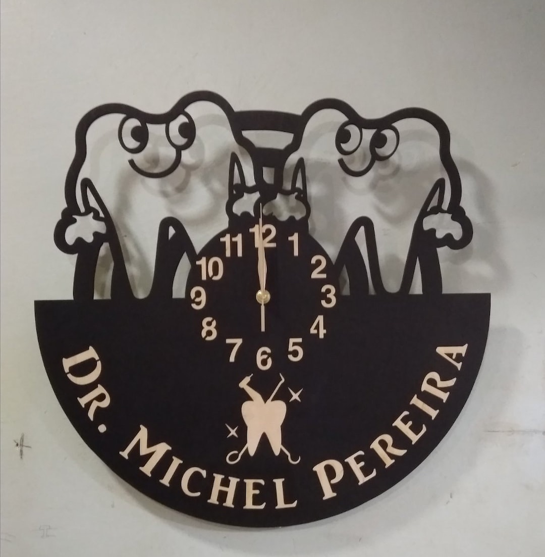 Wall Clock Dental Care 12-18inch, Medical BIG Wood LARGE Dental Office ...