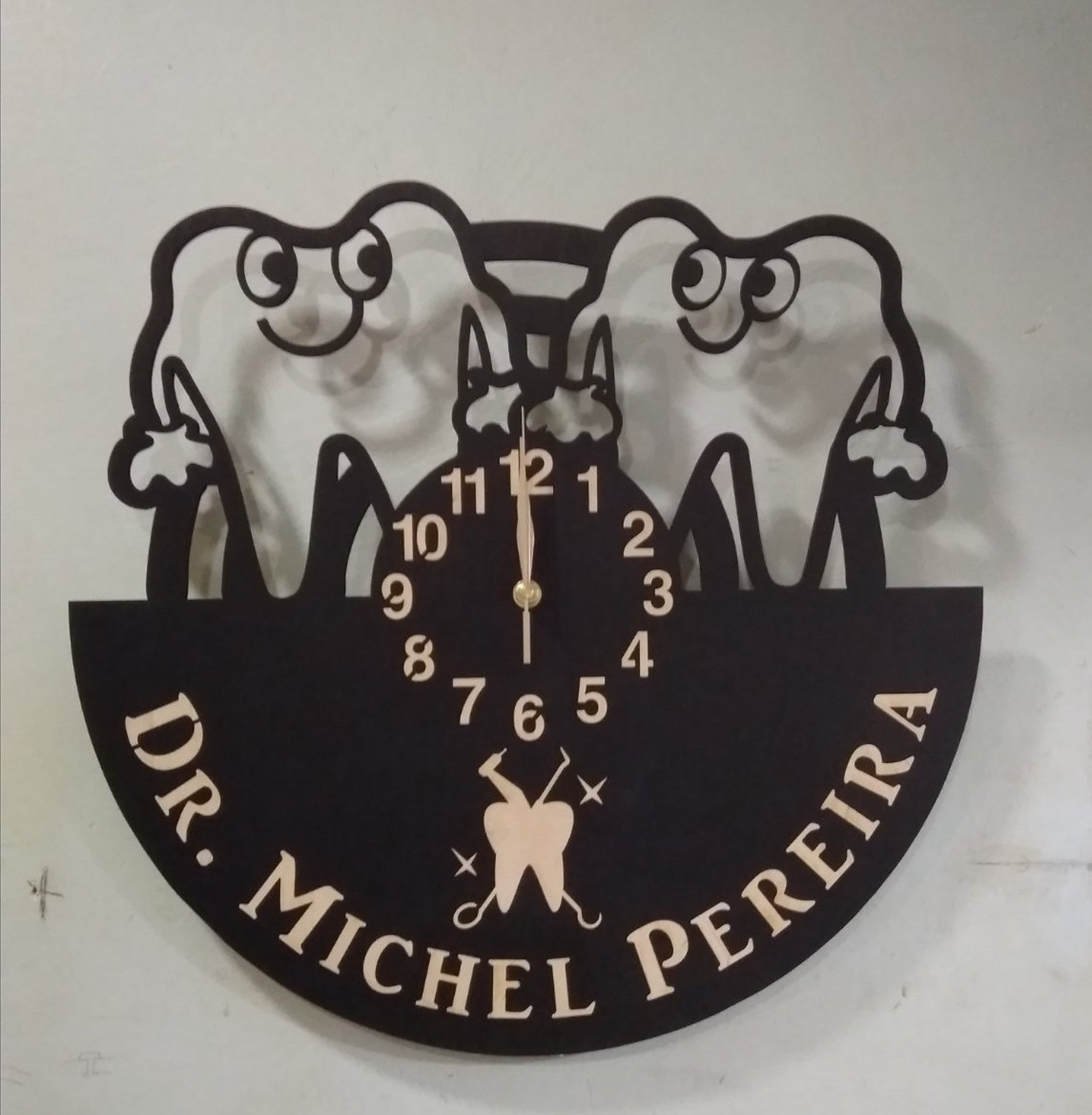 Wall Clock Dental Care 12-18inch Medical BIG Wood LARGE - Etsy