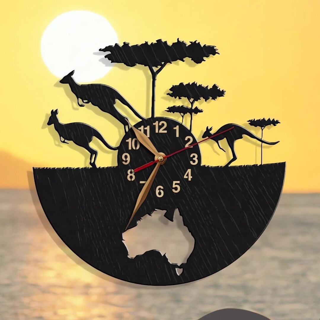 Wall Clock Kangaroo, Non-ticking, Australian Animal Clock LARGE 12 ...