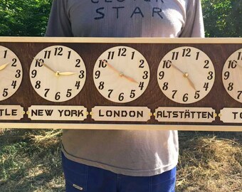 Time Zone Clock Sign - Etsy