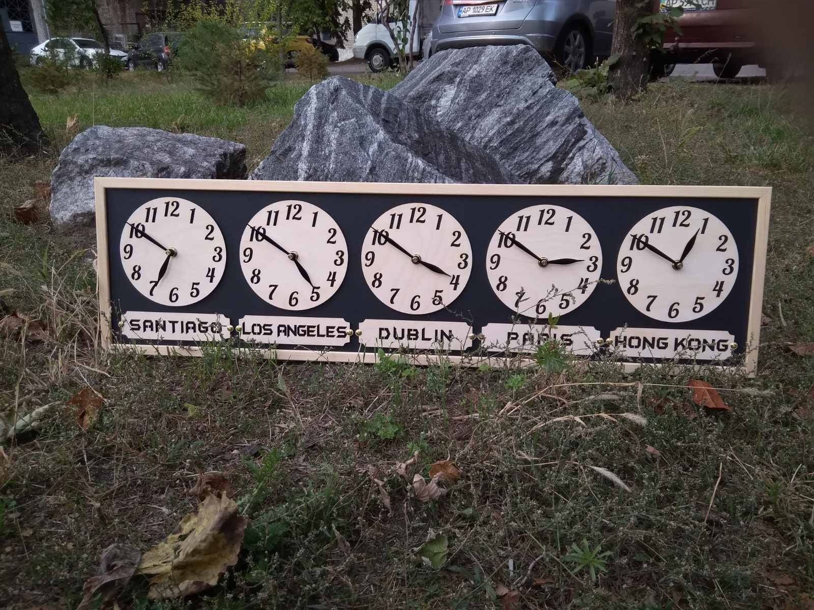 Framed Multiple World Time Zone Clock, City/state/country Sign ...