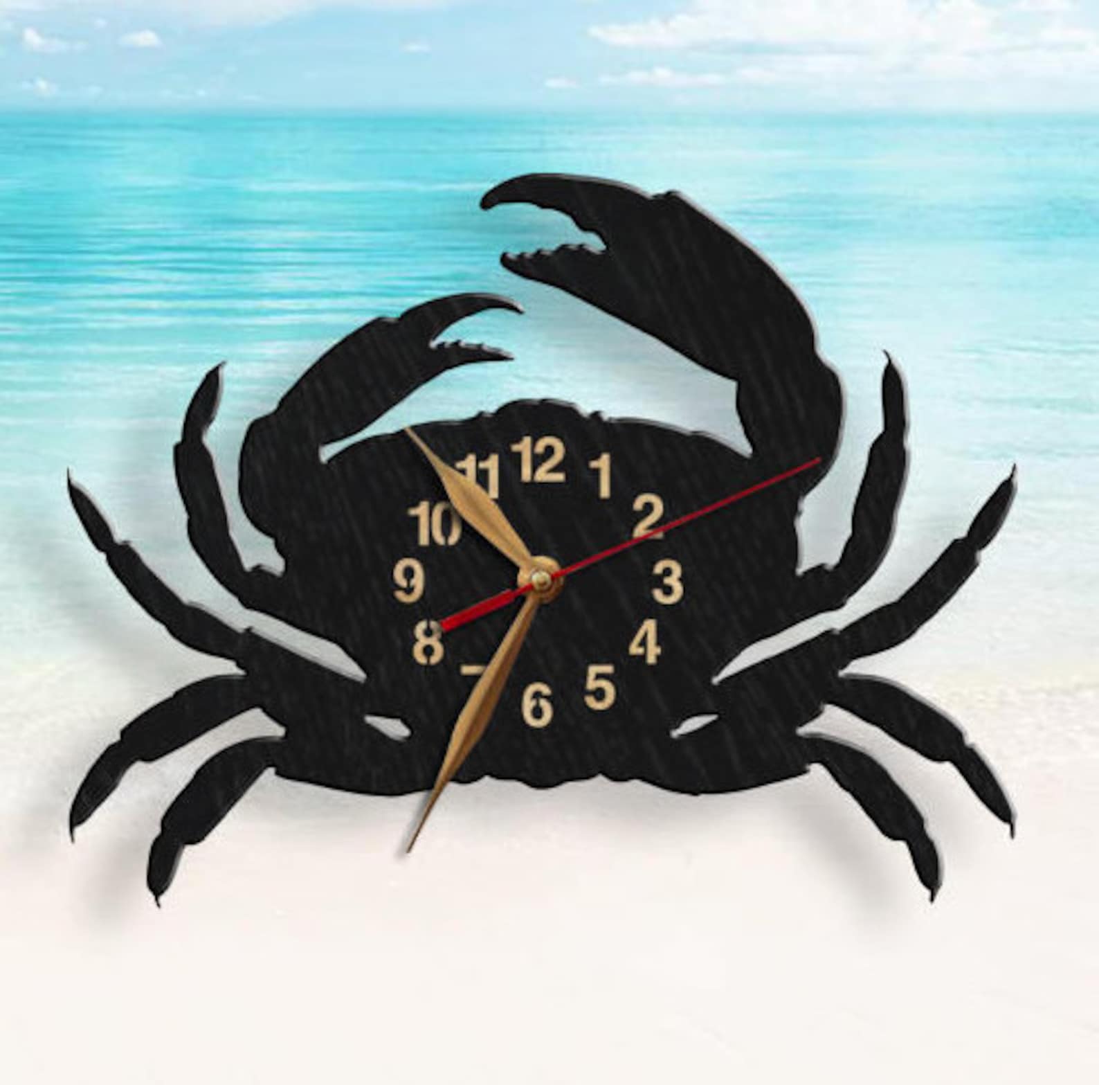 Crab BIG Wood Wall Clock LARGE 12-18inch Wall Art Decor - Etsy