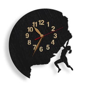 Wall Clock Climber, Rock Climbing Gift GUY or GIRL, Female or Male Art ...