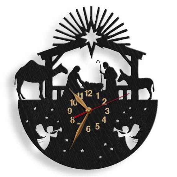 Baby Jesus Christmas Wall Clock Nativity Xmas Virgin Mary | Etsy