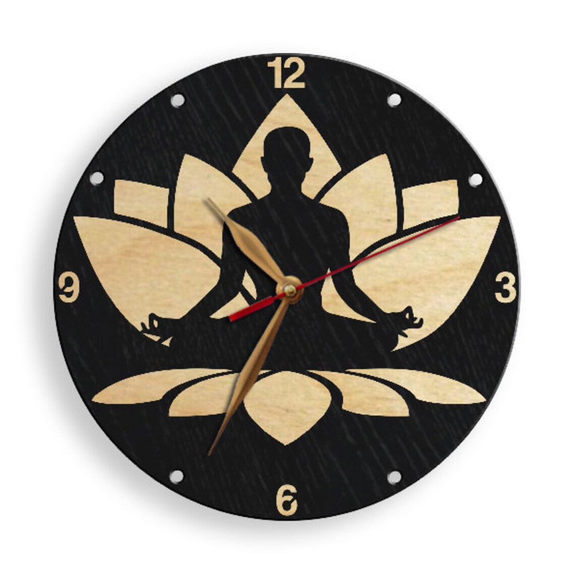 Yoga Studio, Meditation Room BIG Wall Clock Non-ticking, LARGE 12 ...