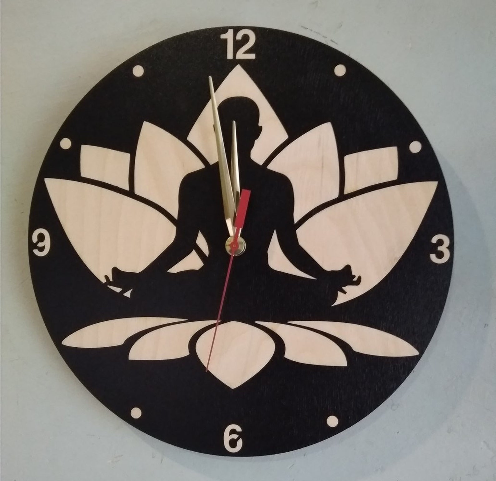 Yoga Studio, Meditation Room BIG Wall Clock Non-ticking, LARGE 12 ...