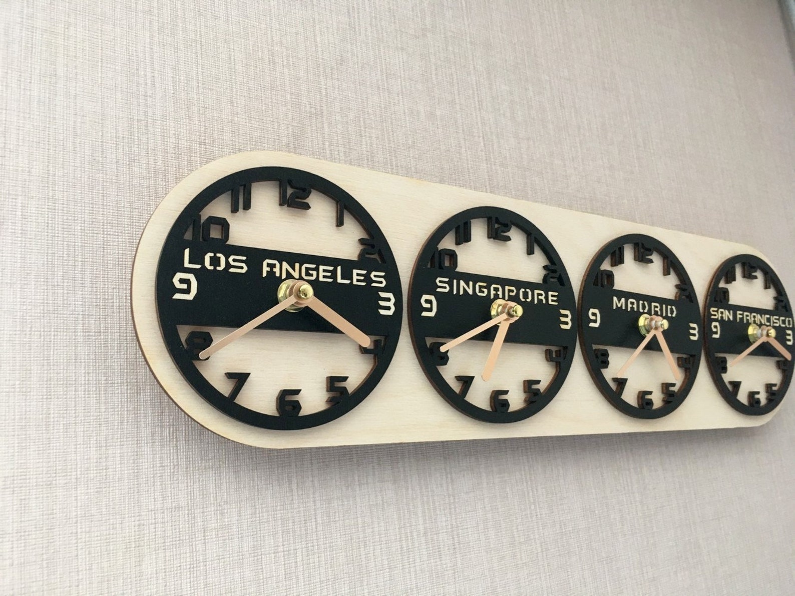Time Zone Wall Clock, City/state/country Sign, World Clock, Office ...