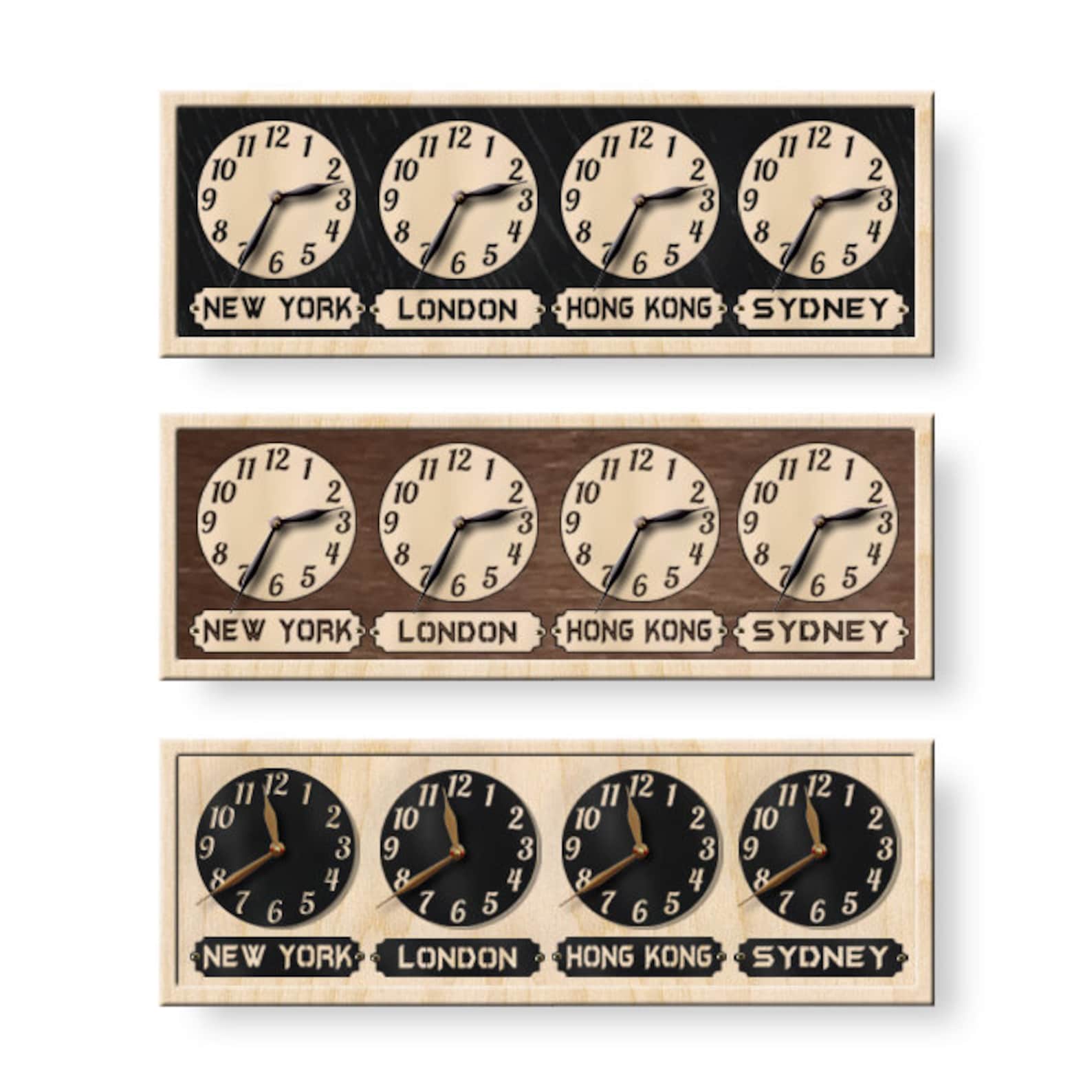 Framed Multiple World Time Zone Clock, City/state/country Sign ...