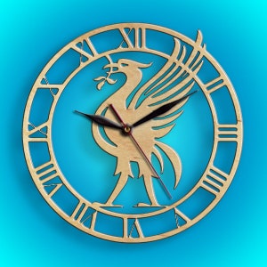 Liverpool Wood Wall Clock, Liverbird, Wall Art Decor, Wood Non-ticking ...
