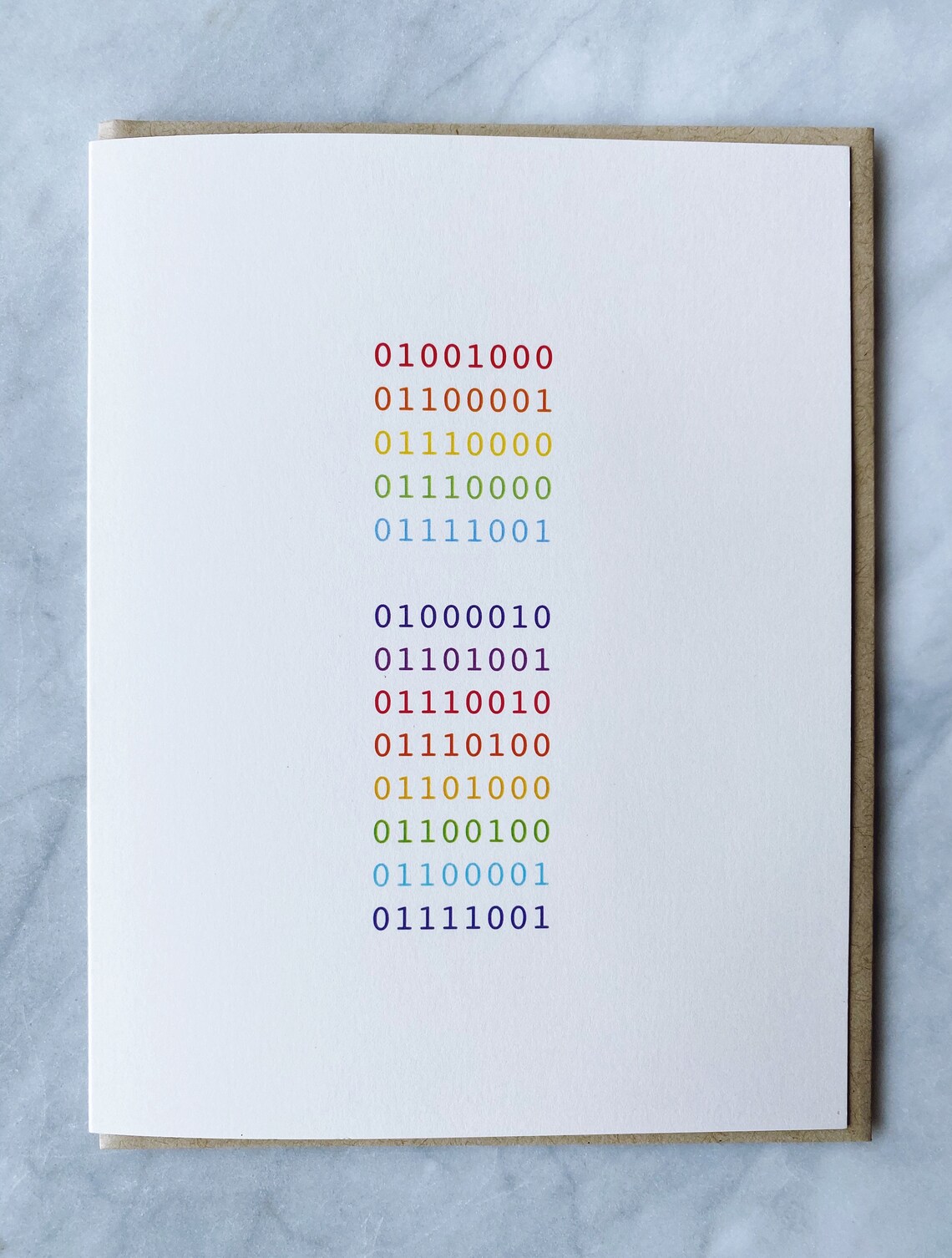 Binary Happy Birthday Greeting Card - Etsy