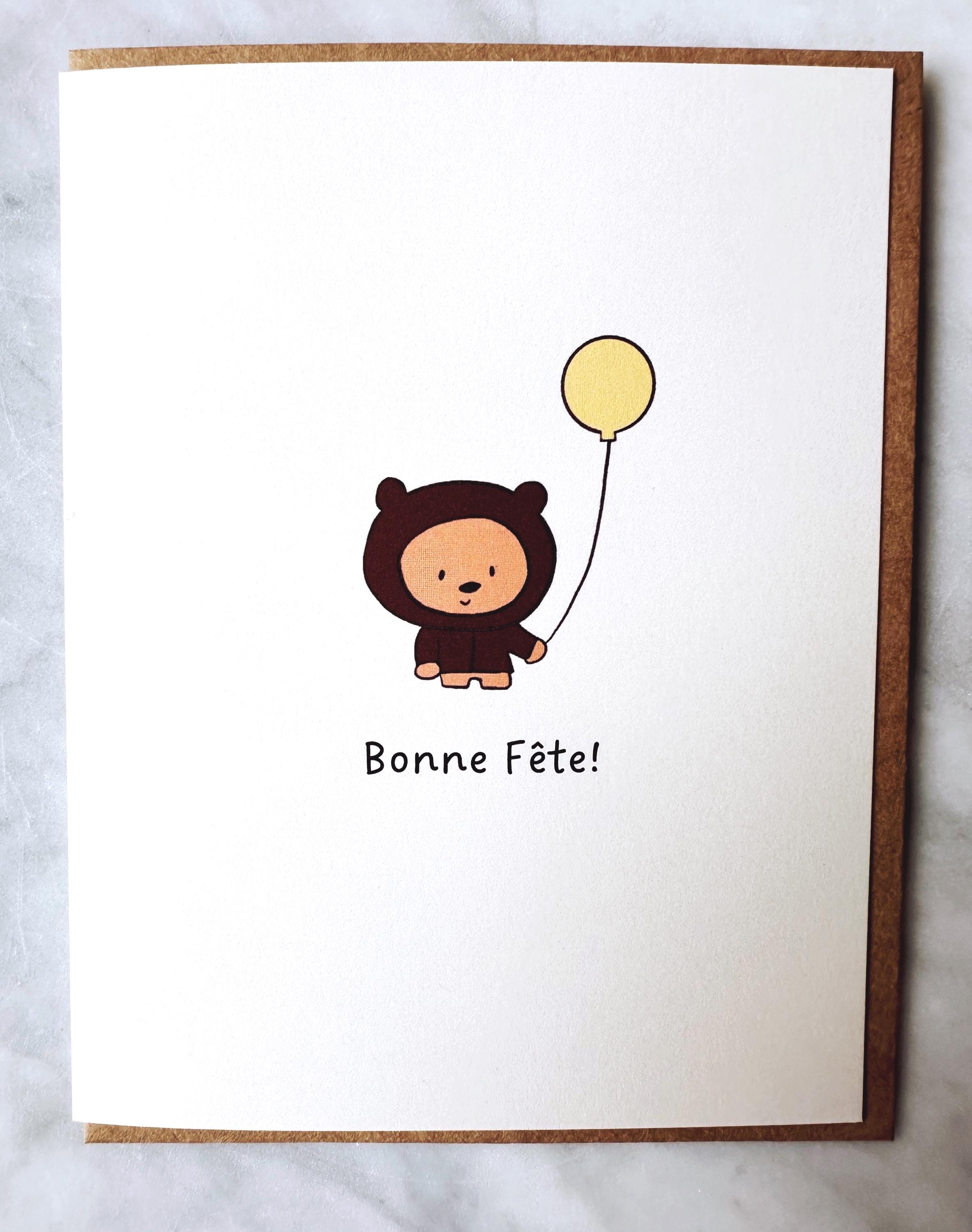 Bonne Fête! Cute French Birthday Card, Carte D'anniversaire, Cute Card ...