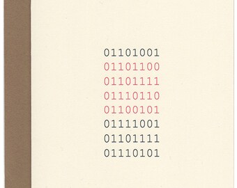 Binary I Love You - Etsy
