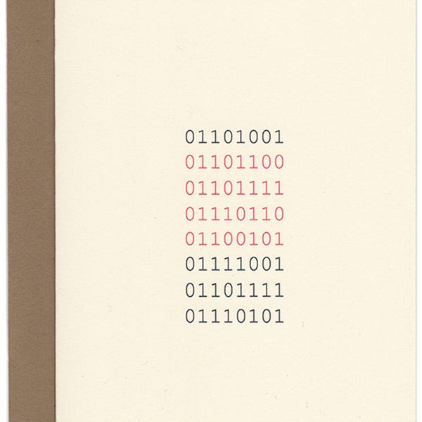 Binary I Love You - Etsy