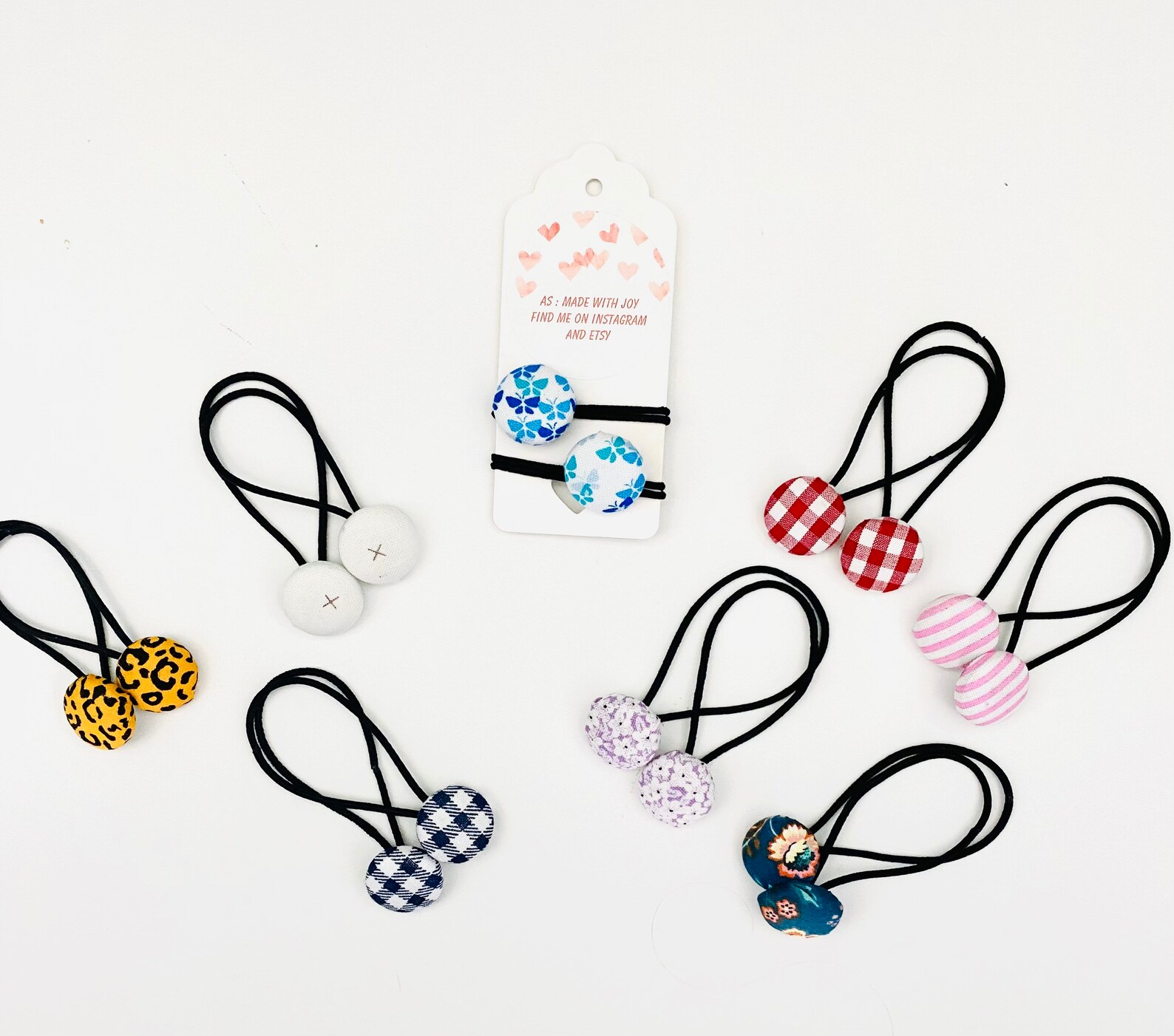 Bobble Hair Elastics Bobble Hair Ties Printed Hair Bobbles - Etsy UK