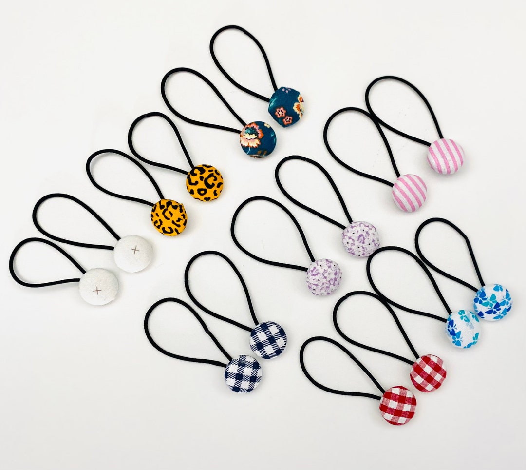 Bobble Hair Elastics Bobble Hair Ties Printed Hair Bobbles Set of Two ...