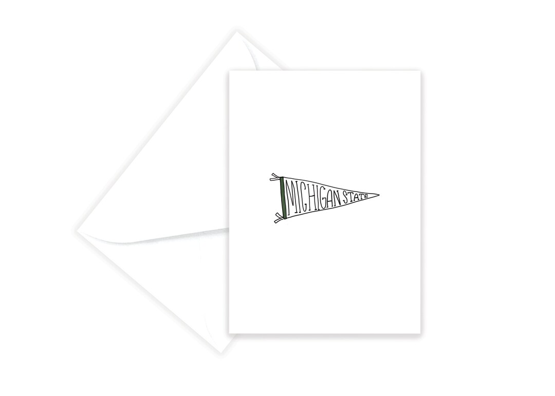 Michigan State Pennant Card - Spartan Cards - Etsy