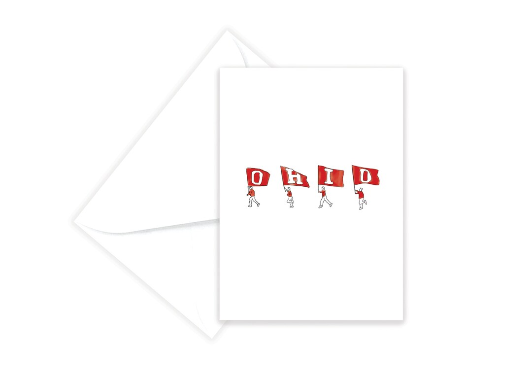 The Ohio State Flags Card -- the Ohio State Greeting Cards - Etsy