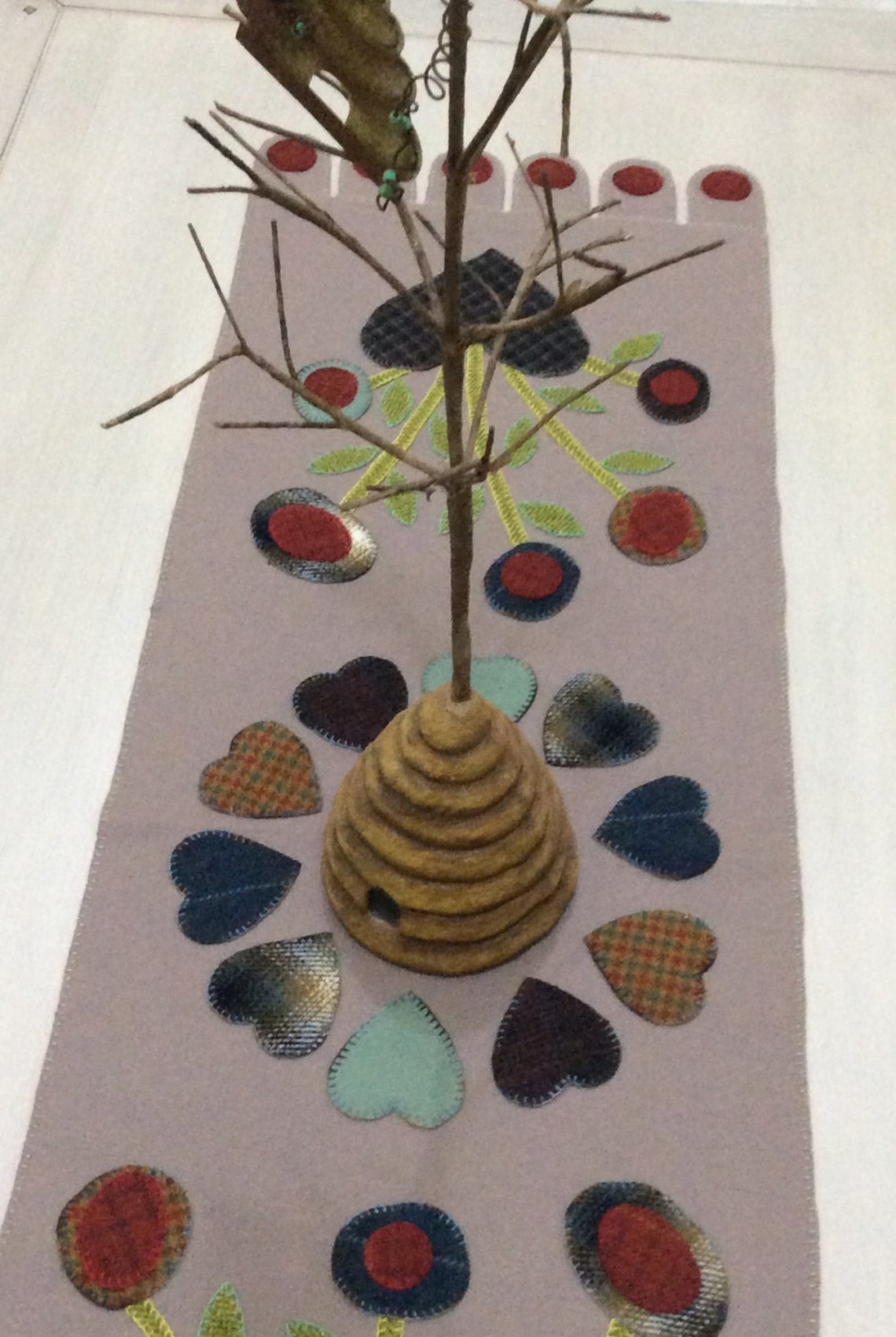 Hearts 'N' Flowers Penny Rug Table Runner (pattern Only) - Etsy Australia